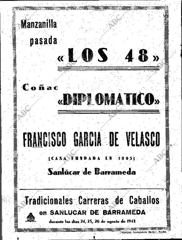 Periódico ABC SEVILLA 22-08-1942,portada - Archivo ABC