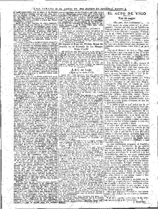 Periódico ABC SEVILLA 22-08-1942,portada - Archivo ABC