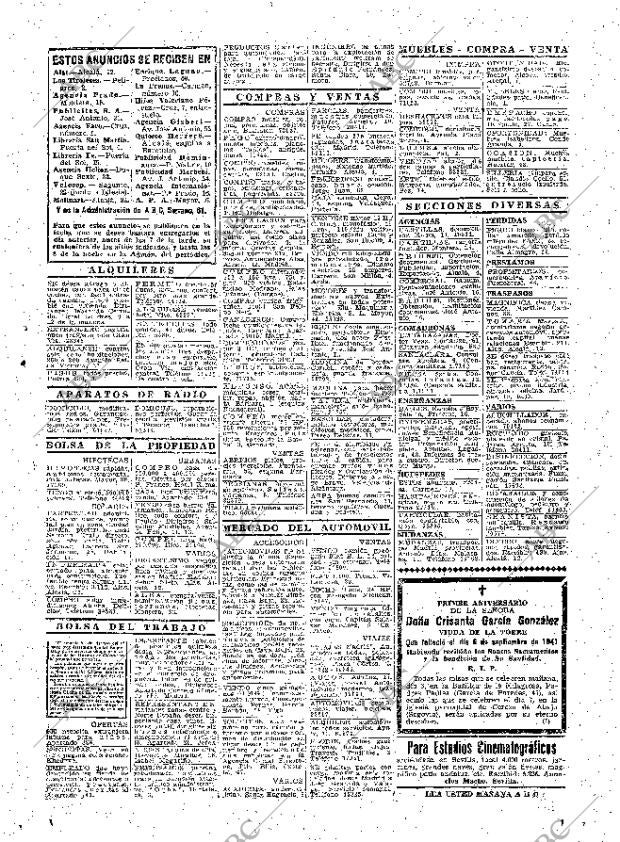 Periódico ABC MADRID 05-09-1942,portada - Archivo ABC