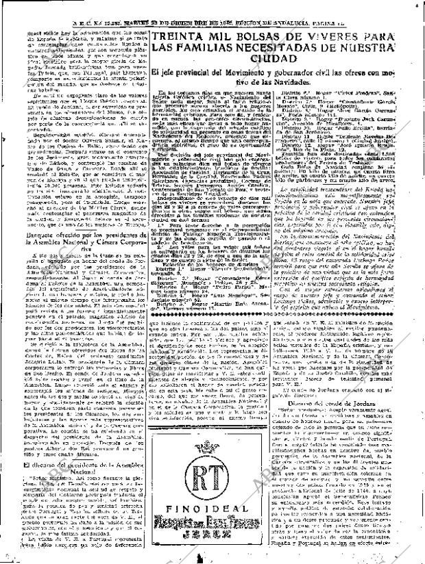 Periódico ABC SEVILLA 22-12-1942,portada - Archivo ABC