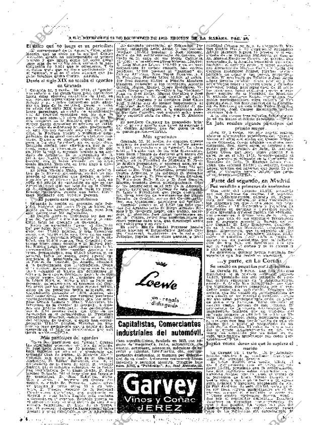 Periódico ABC MADRID 23-12-1942,portada - Archivo ABC