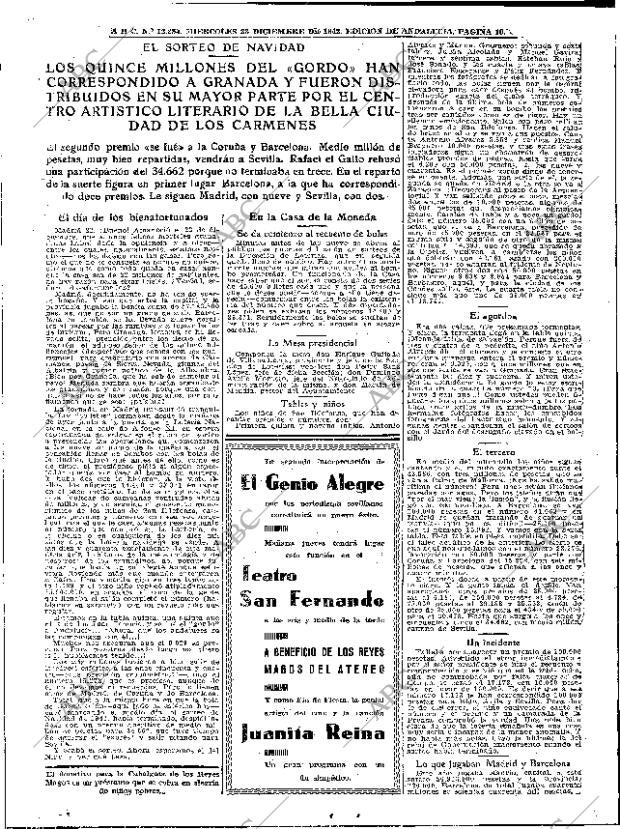 Periódico ABC SEVILLA 23-12-1942,portada - Archivo ABC