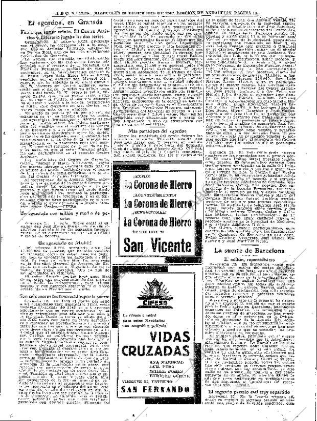 Periódico ABC SEVILLA 23-12-1942,portada - Archivo ABC