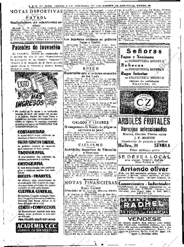 Periódico ABC SEVILLA 04-12-1947,portada - Archivo ABC