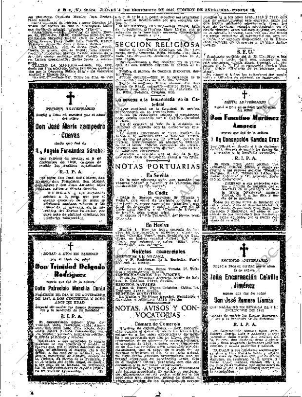 Periódico ABC SEVILLA 04-12-1947,portada - Archivo ABC