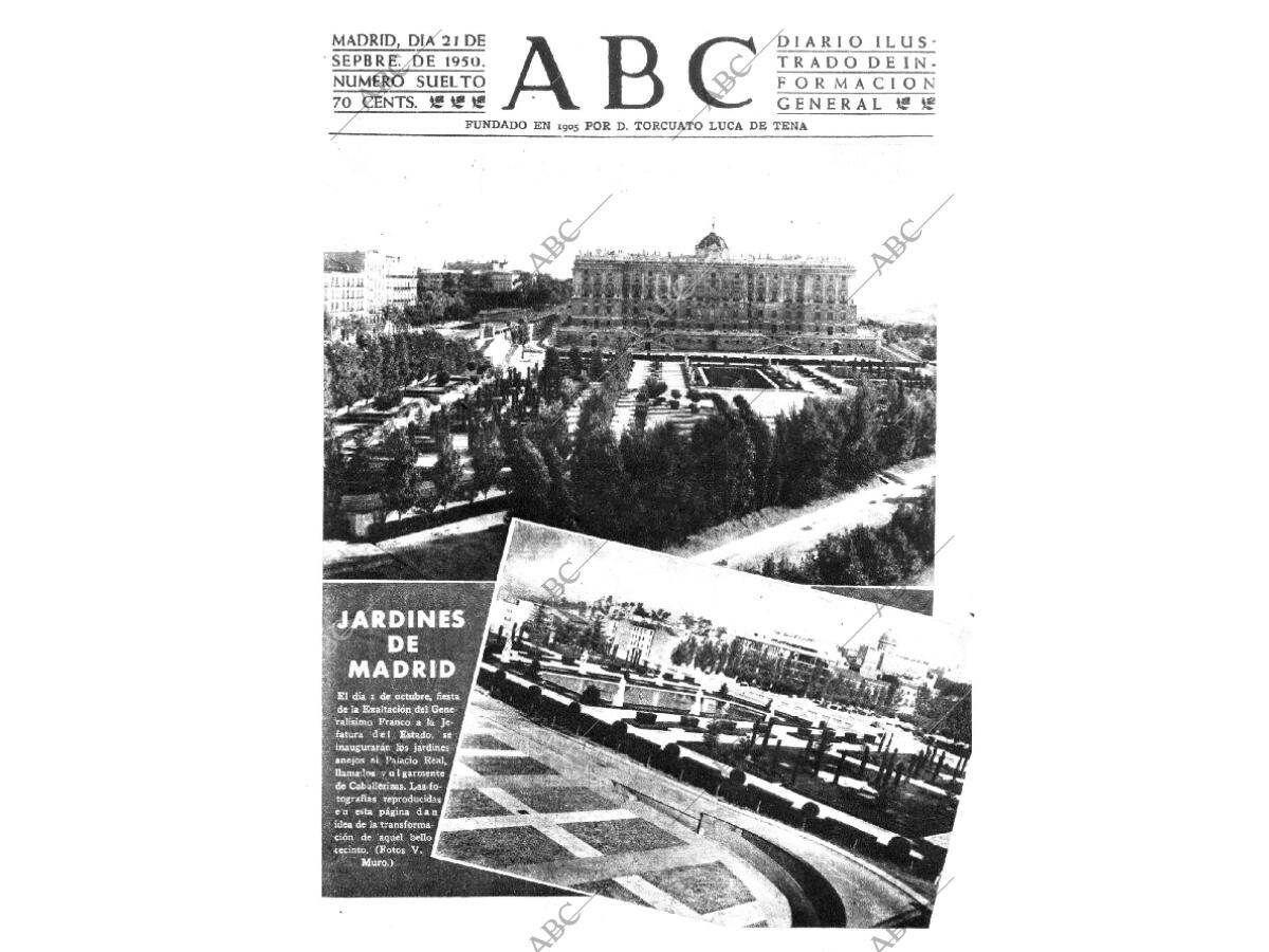 Periódico ABC MADRID 21-09-1950,portada - Archivo ABC