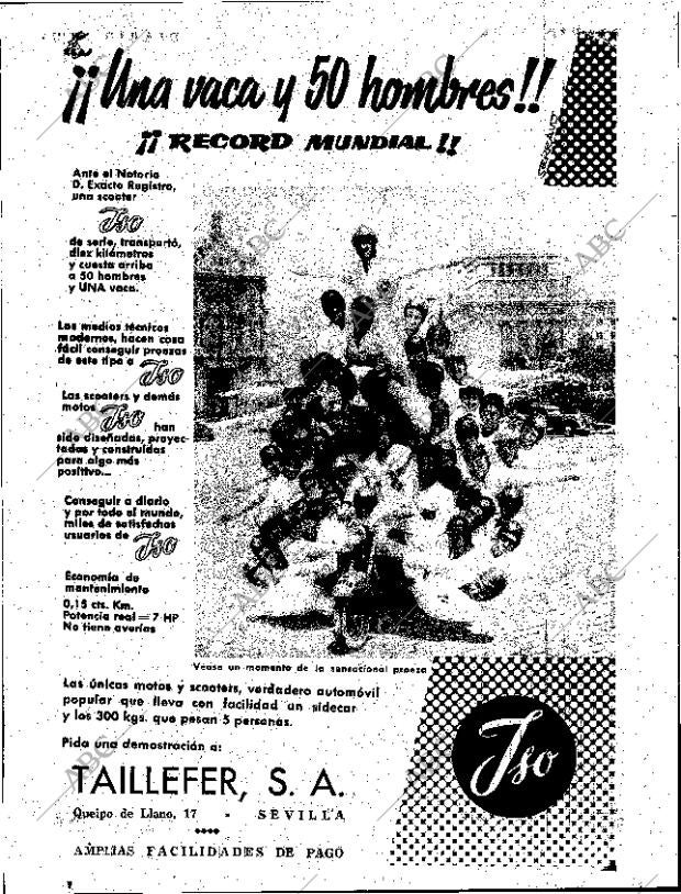 Periódico ABC SEVILLA 20-08-1958,portada - Archivo ABC