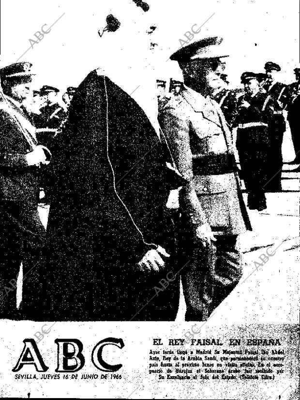 Periódico ABC SEVILLA 16-06-1966,portada - Archivo ABC