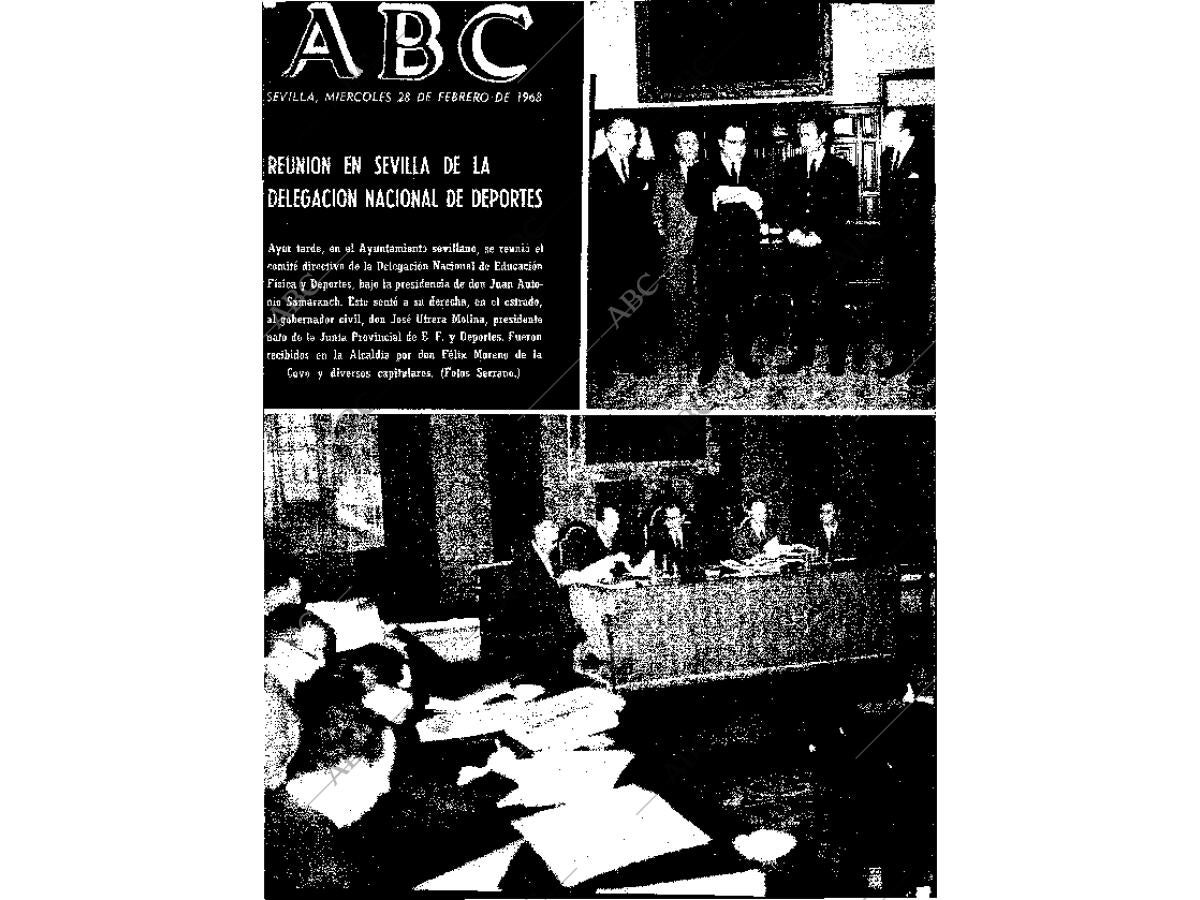 Periódico ABC SEVILLA 28-02-1968,portada - Archivo ABC