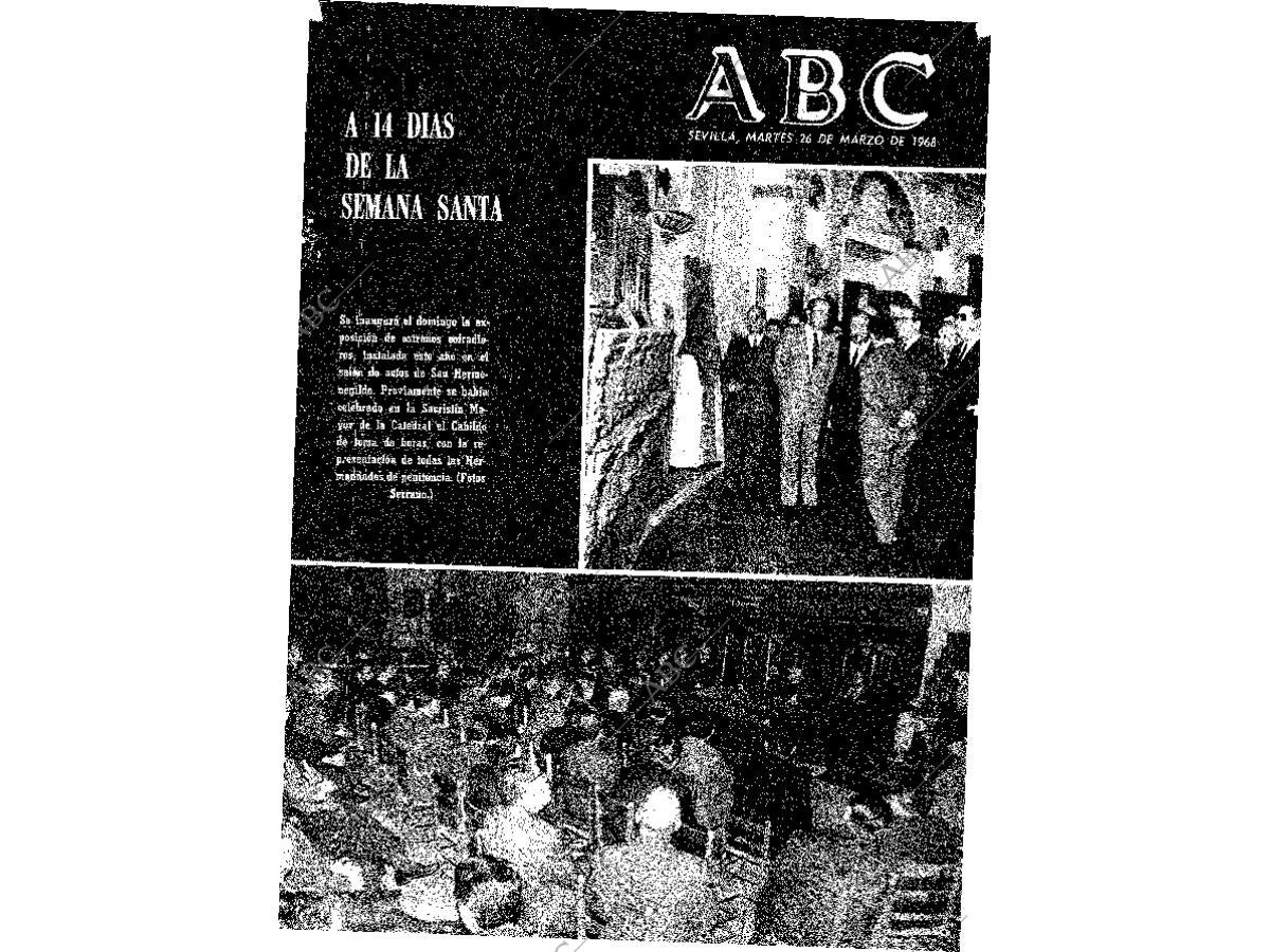 Periódico ABC SEVILLA 26-03-1968,portada - Archivo ABC
