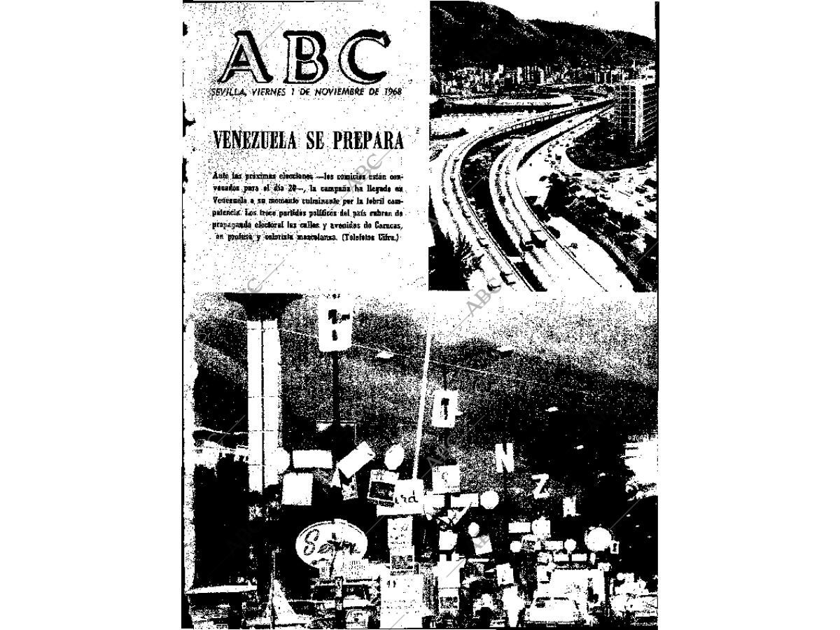 Periódico ABC SEVILLA 01-11-1968,portada - Archivo ABC