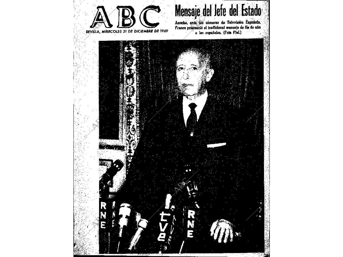 Periódico ABC SEVILLA 31-12-1969,portada - Archivo ABC