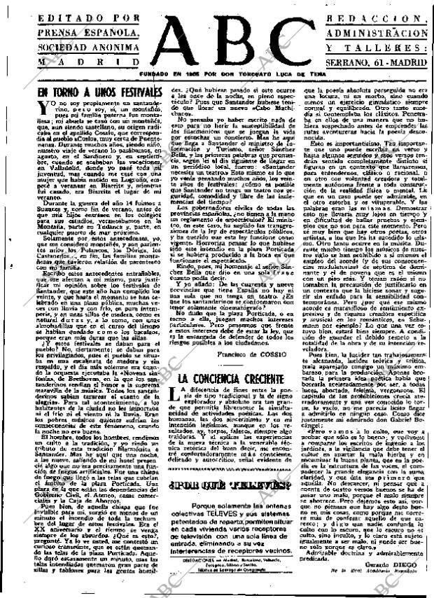 Periódico ABC MADRID 26-08-1971,portada - Archivo ABC