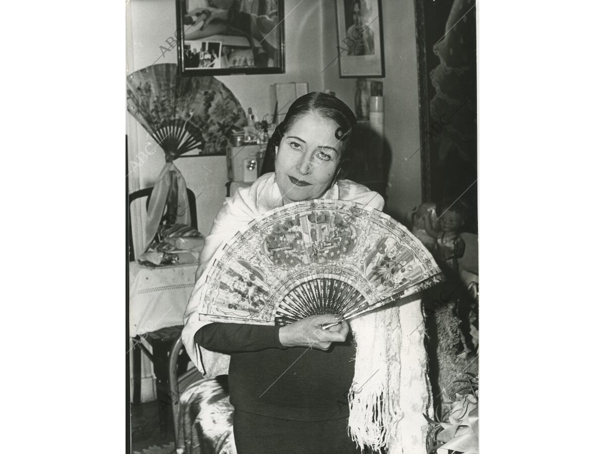 Estrellita Castro en su casa madrileña de la calle Silva - Archivo ABC