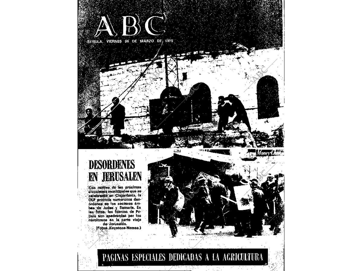 Periódico ABC SEVILLA 26-03-1976,portada - Archivo ABC