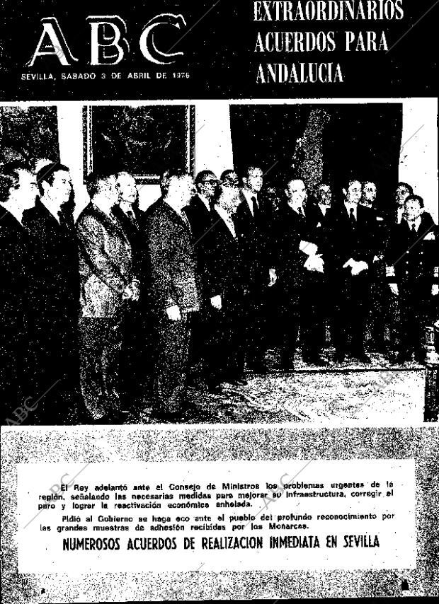 Periódico ABC SEVILLA 03-04-1976,portada - Archivo ABC