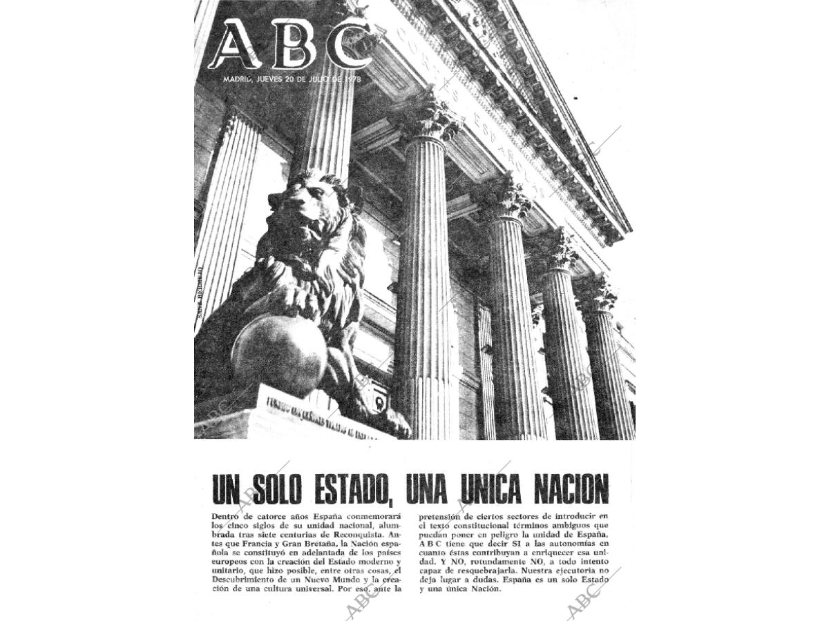 Periódico ABC MADRID 20-07-1978,portada - Archivo ABC
