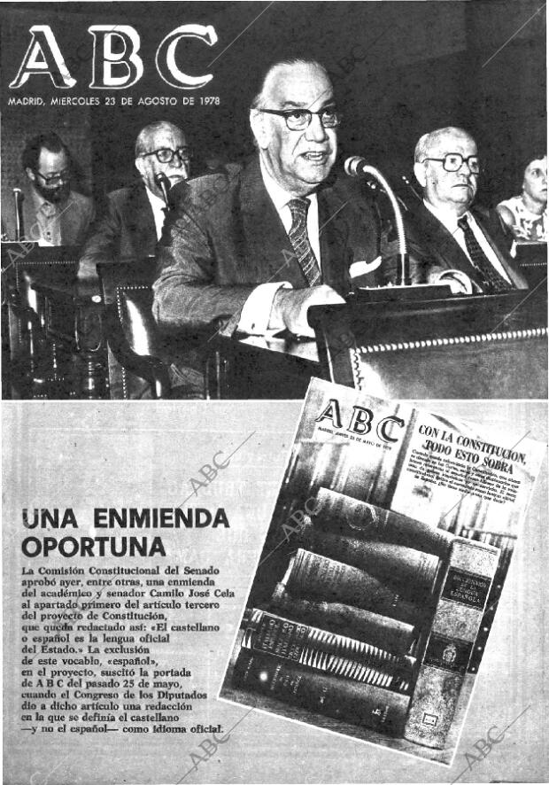 Periódico ABC MADRID 23-08-1978,portada - Archivo ABC