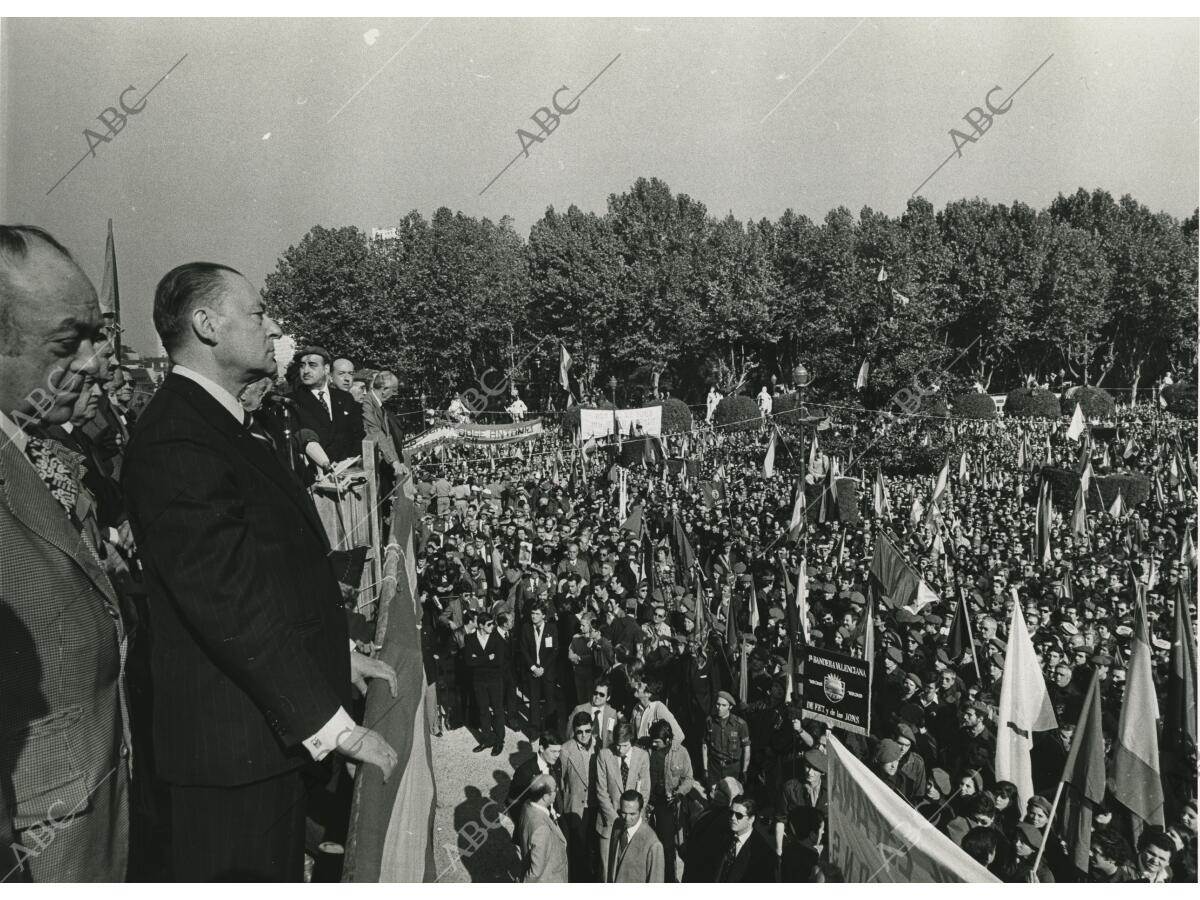 Manifestación con motivo de la muerte de Francisco Franco - Archivo ABC