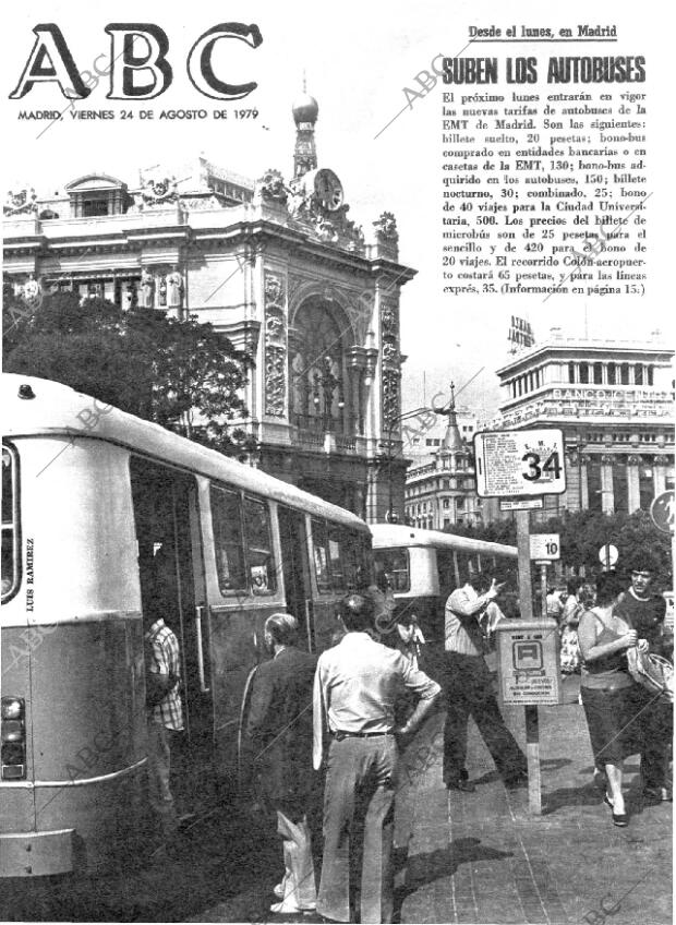 Periódico ABC MADRID 24-08-1979,portada - Archivo ABC