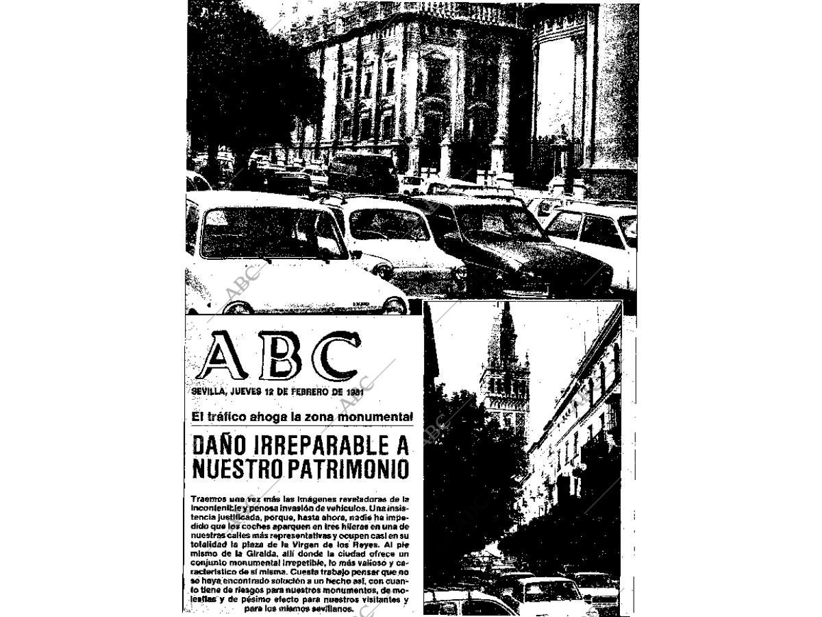 Periódico ABC SEVILLA 12-02-1981,portada - Archivo ABC