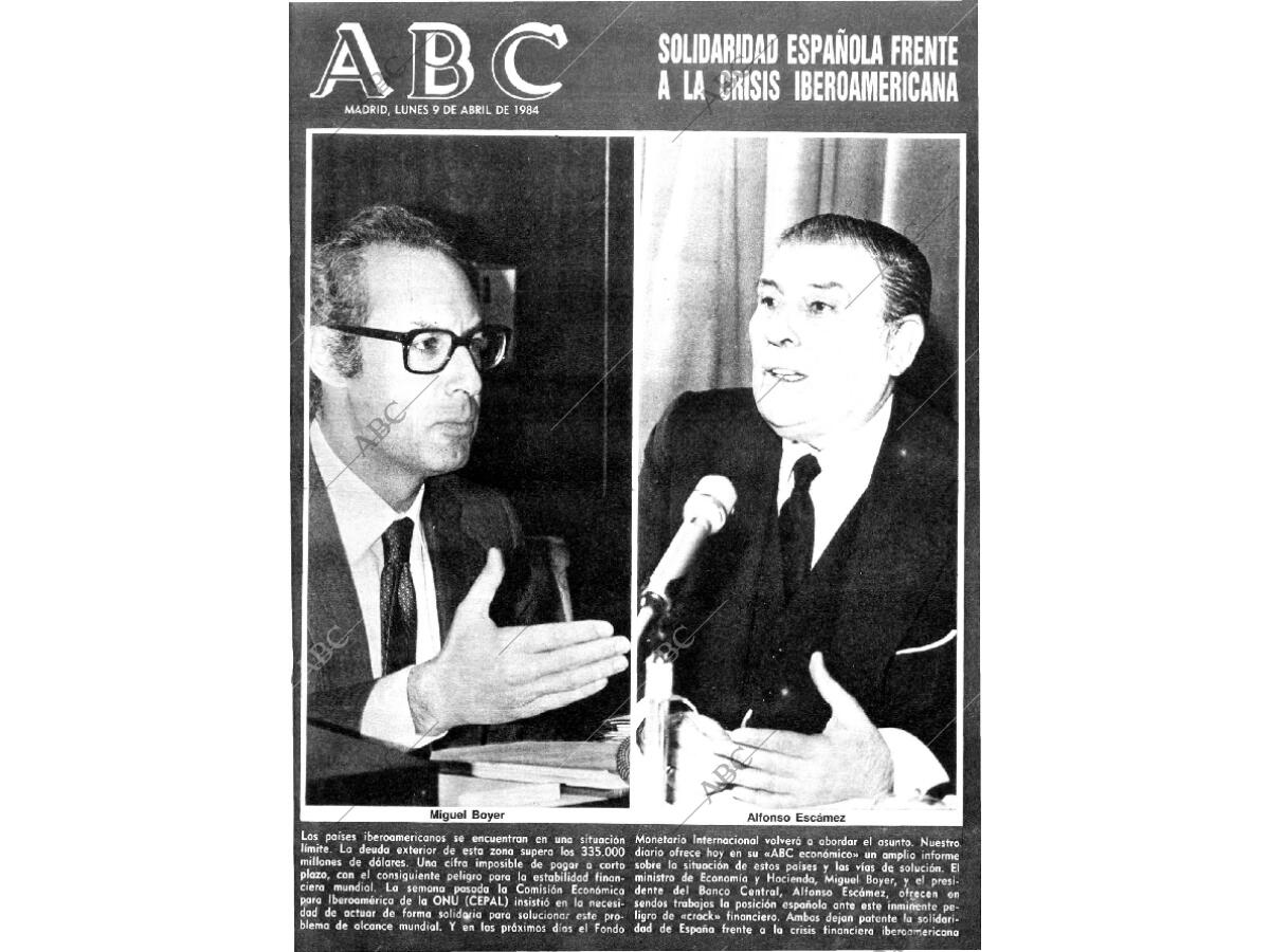 Periódico ABC MADRID 09-04-1984,portada - Archivo ABC