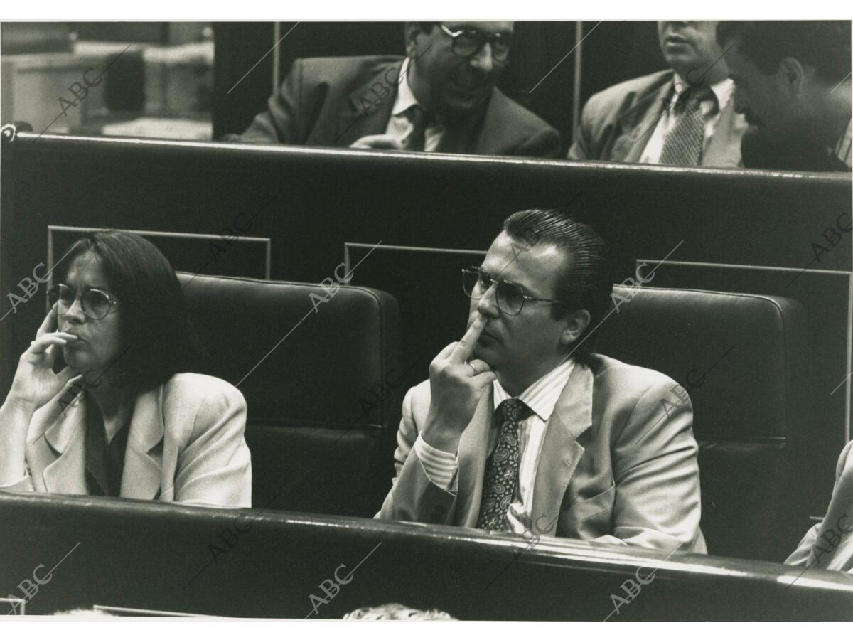 rosa Conde y Baltasar garzón en sus Escaños del congreso de los ...