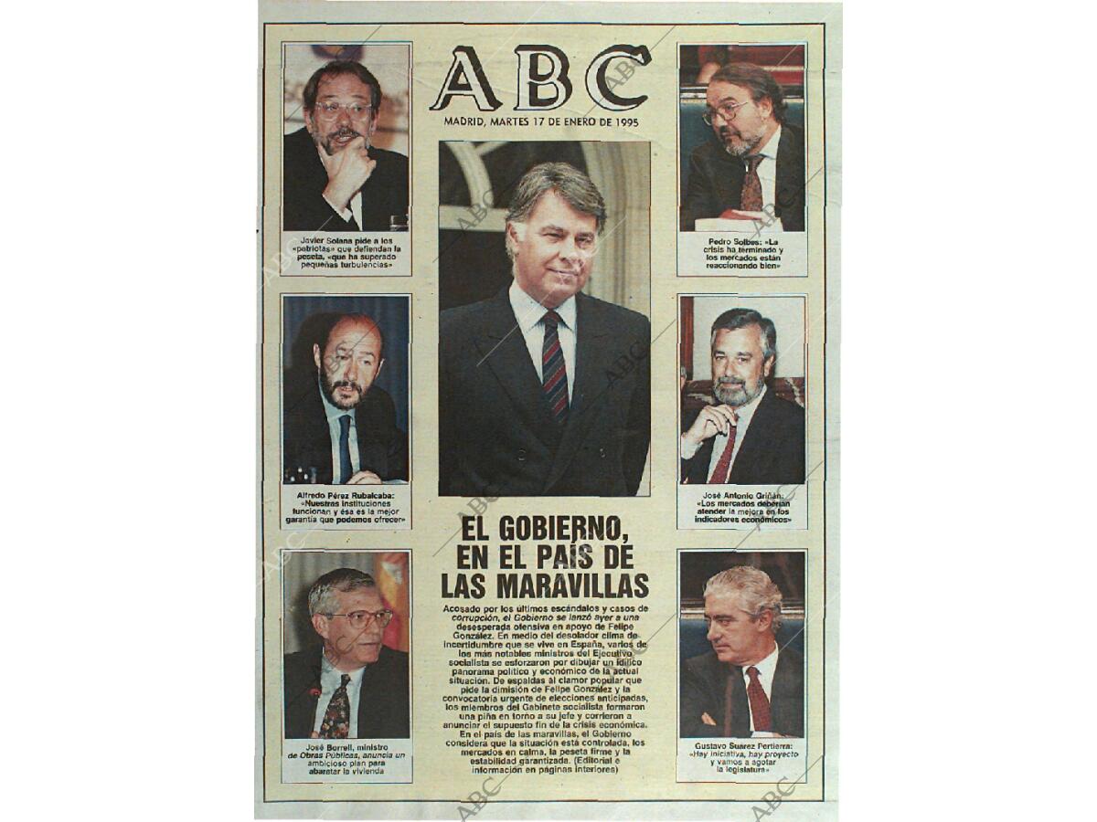Periódico ABC MADRID 17-01-1995,portada - Archivo ABC