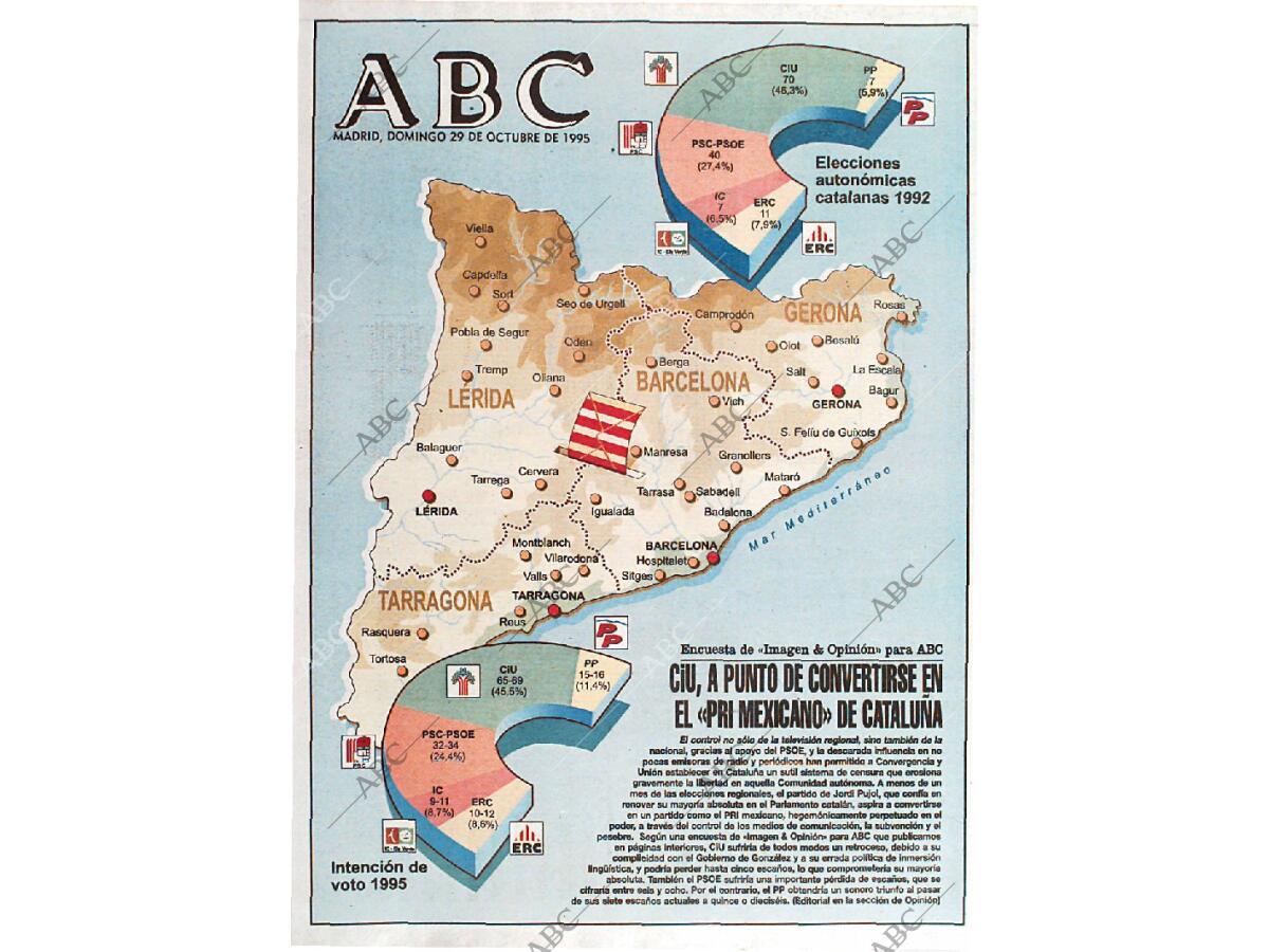 Periódico ABC MADRID 29-10-1995,portada - Archivo ABC