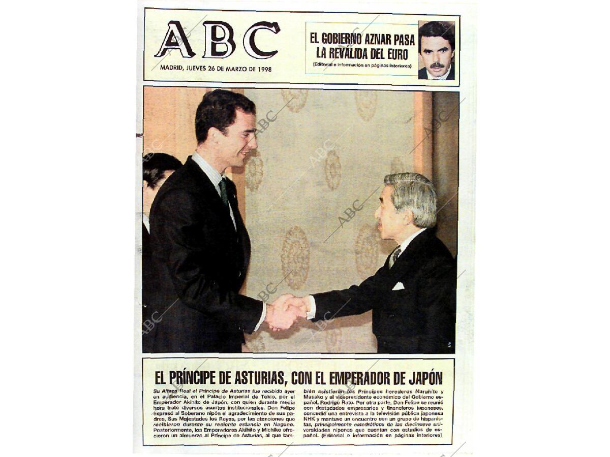 Periódico ABC MADRID 26-03-1998,portada - Archivo ABC