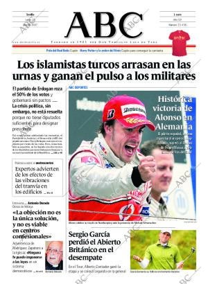 Periódico ABC SEVILLA 23-07-2007,portada - Archivo ABC