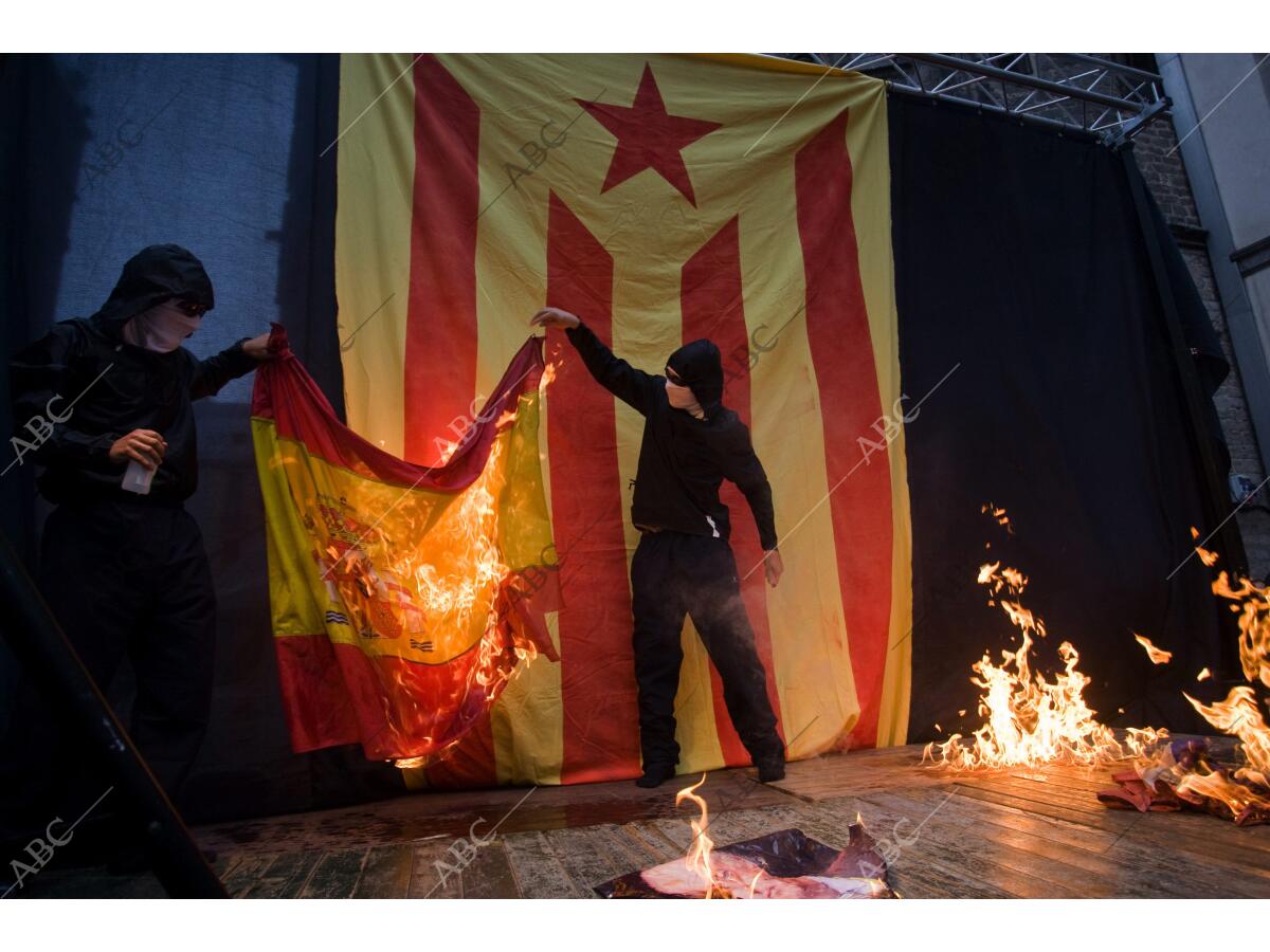Quema de foto del Rey, quema de bandera española - Archivo ABC