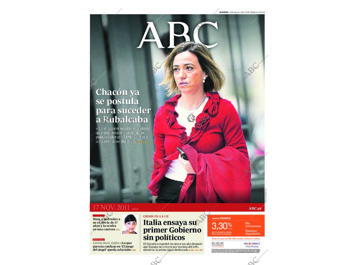Periódico ABC MADRID 17-11-2011,portada - Archivo ABC
