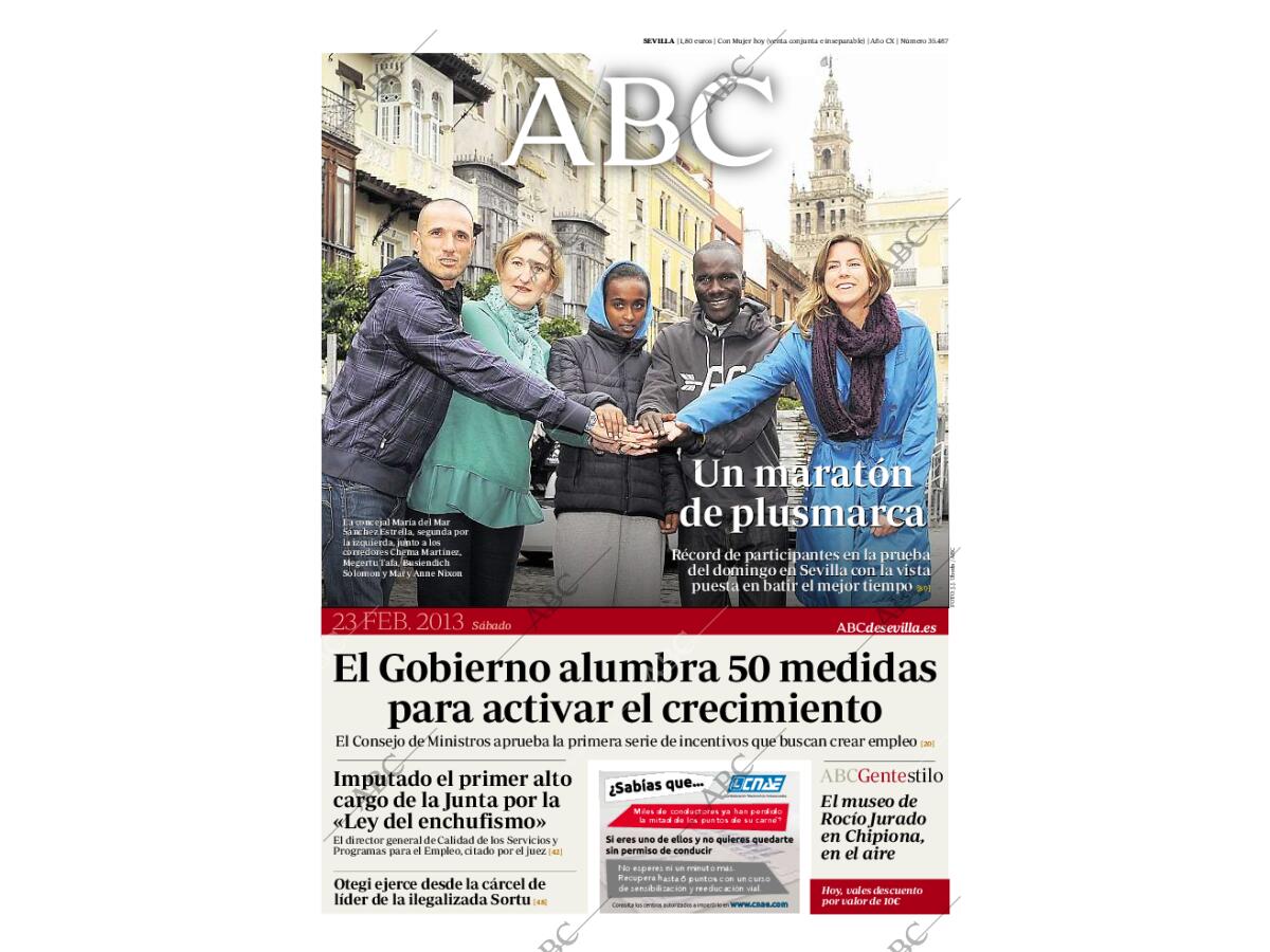 Periódico ABC SEVILLA 23-02-2013,portada - Archivo ABC