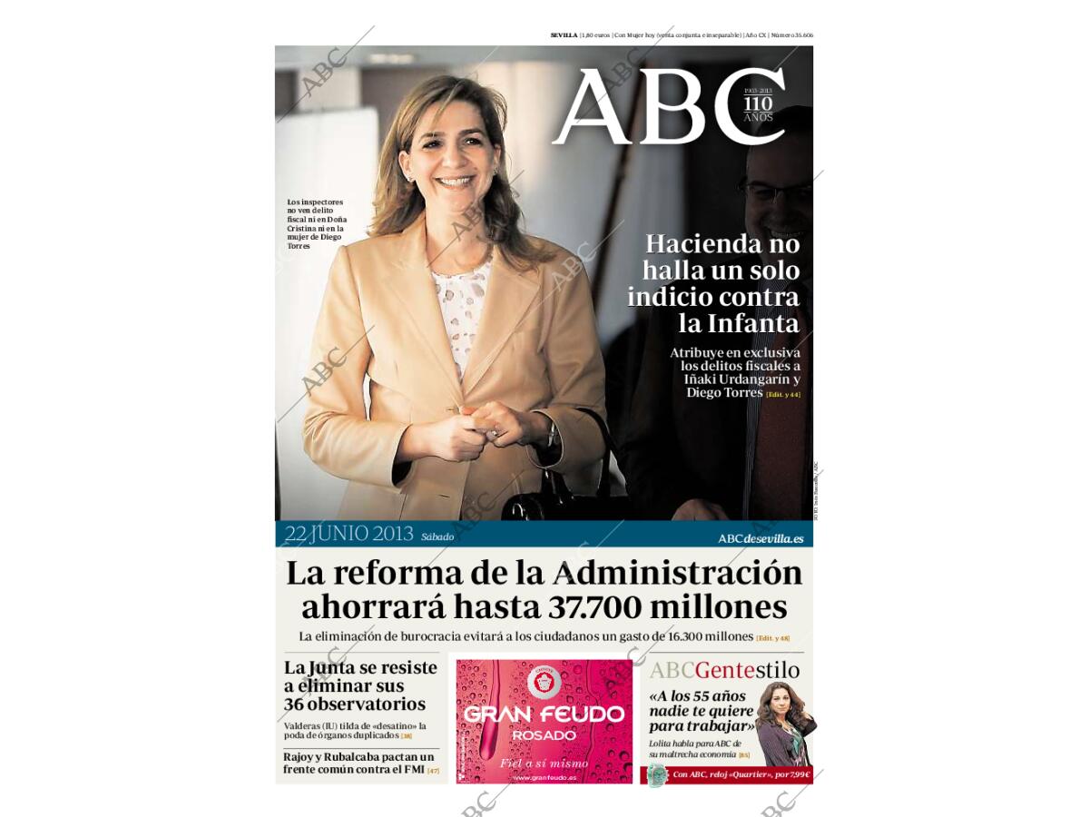 Periódico ABC SEVILLA 22-06-2013,portada - Archivo ABC