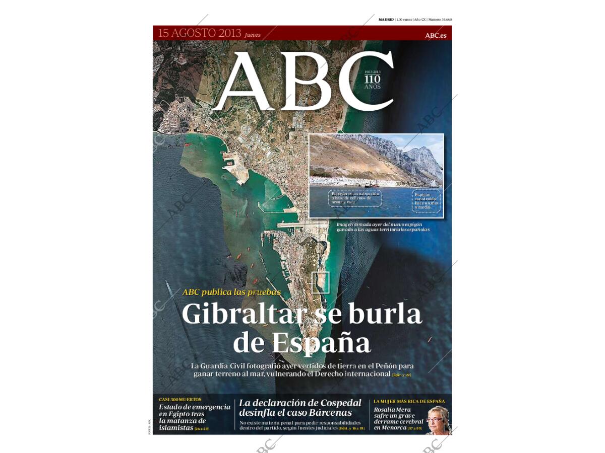 Periódico ABC MADRID 15-08-2013,portada - Archivo ABC