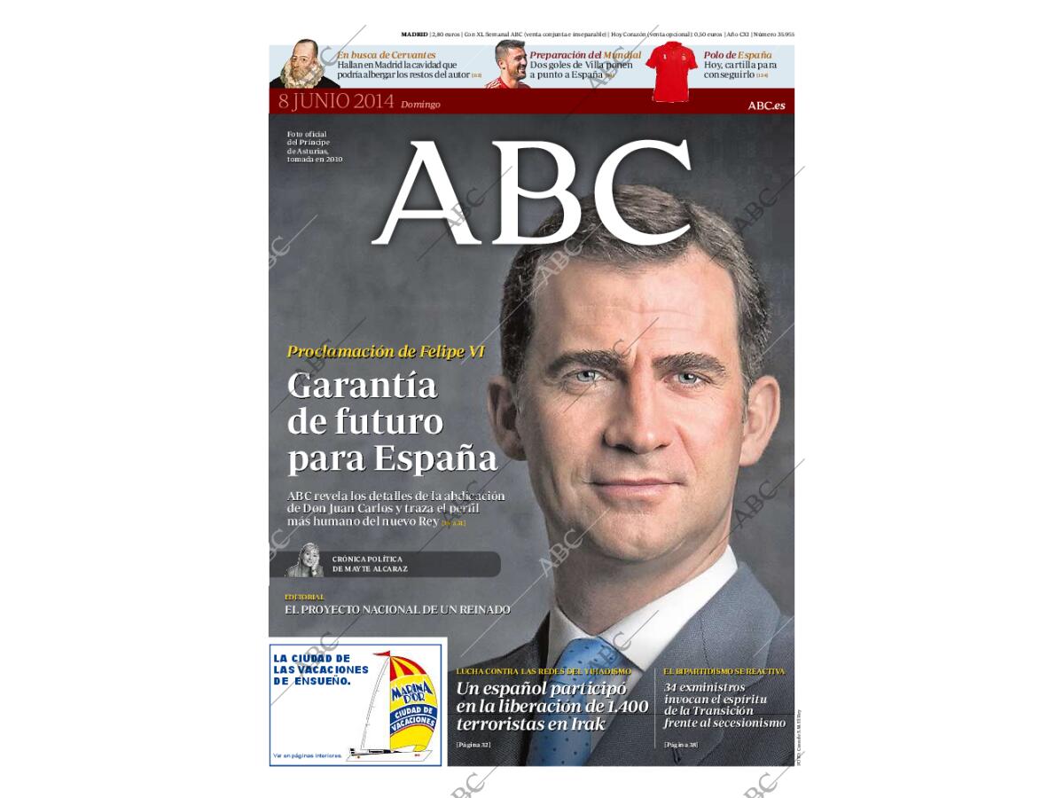 Periódico ABC MADRID 08-06-2014,portada - Archivo ABC