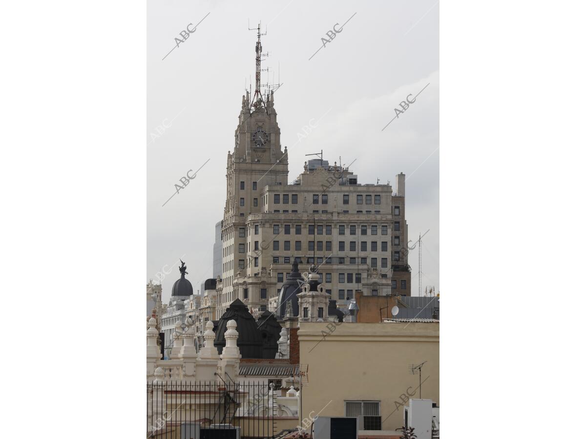 Vistas Aéreas de Madrid. El edificio Telefónica - Archivo ABC