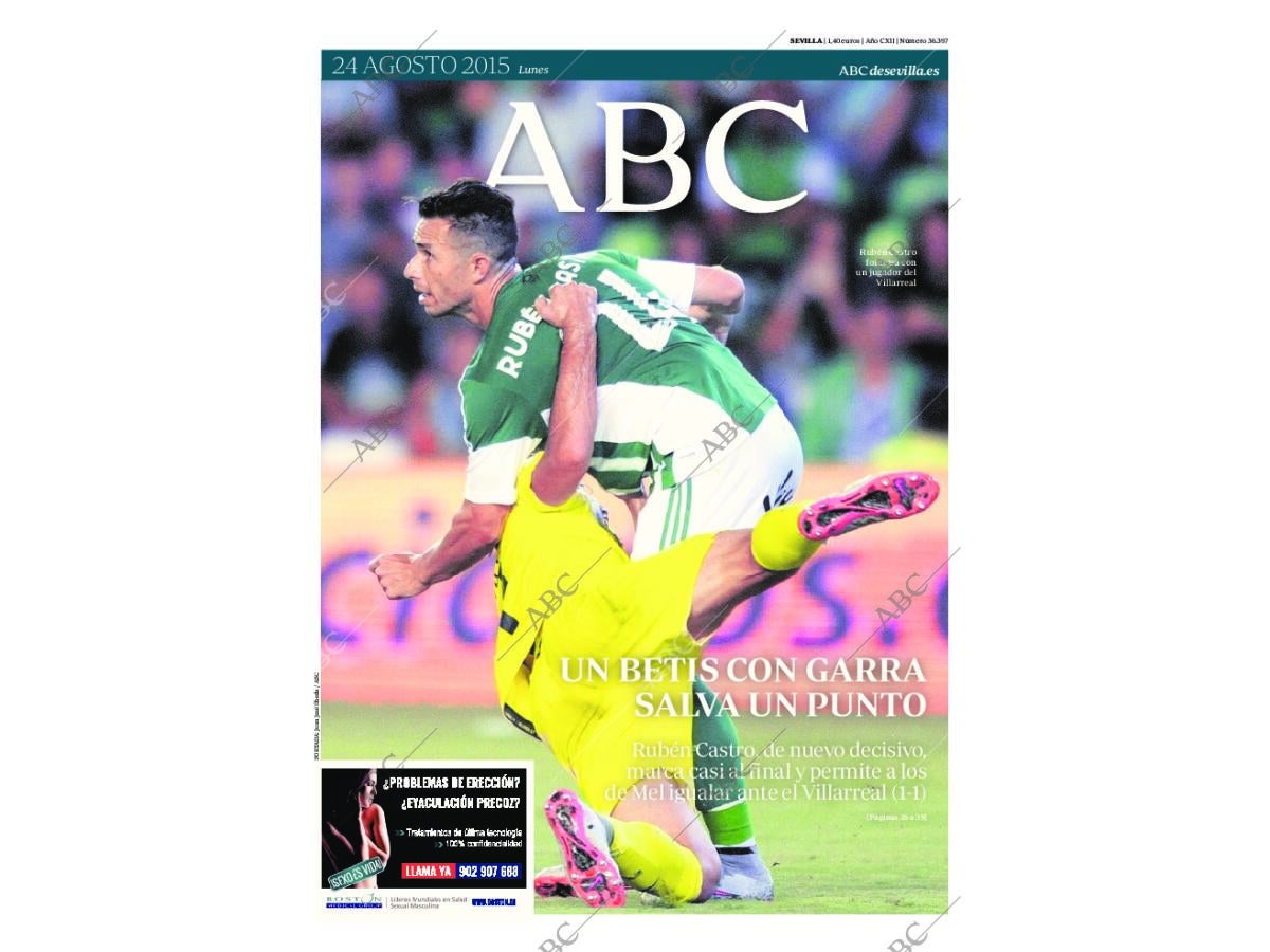 Periódico ABC SEVILLA 24-08-2015,portada - Archivo ABC