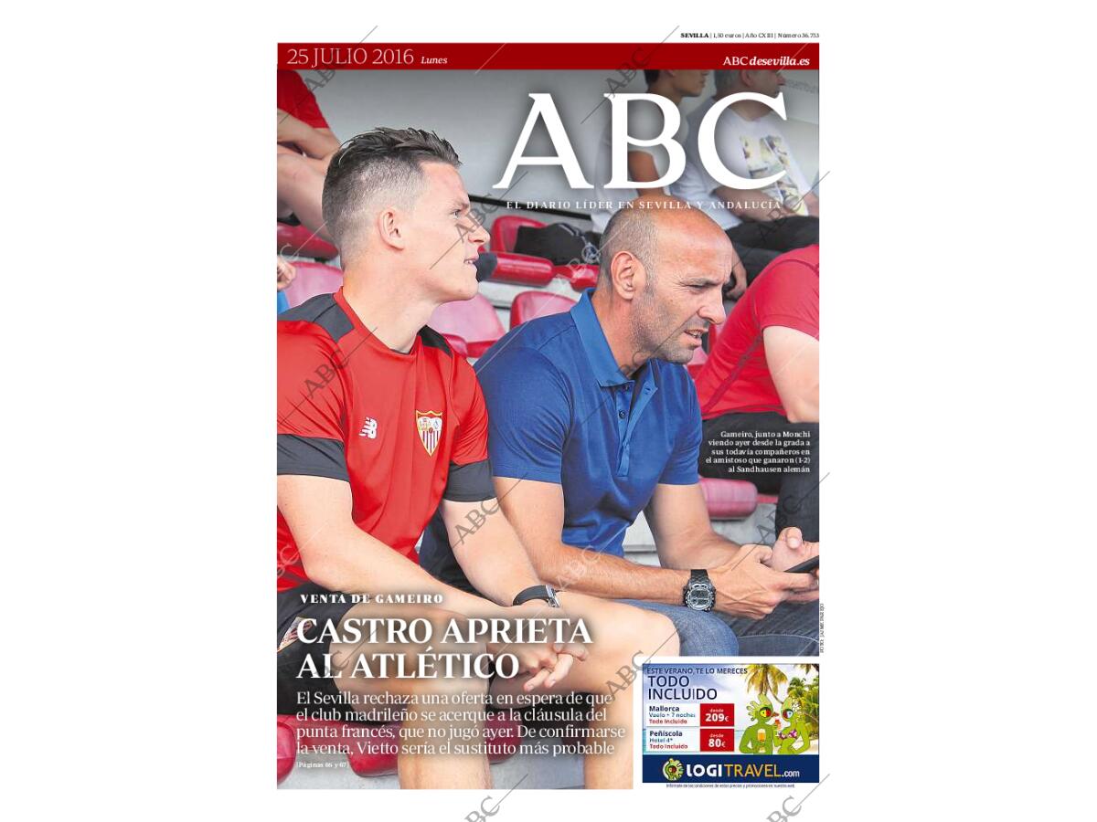 Periódico ABC SEVILLA 25-07-2016,portada - Archivo ABC