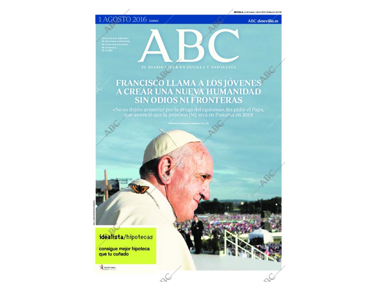 Periódico ABC SEVILLA 01-08-2016,portada - Archivo ABC
