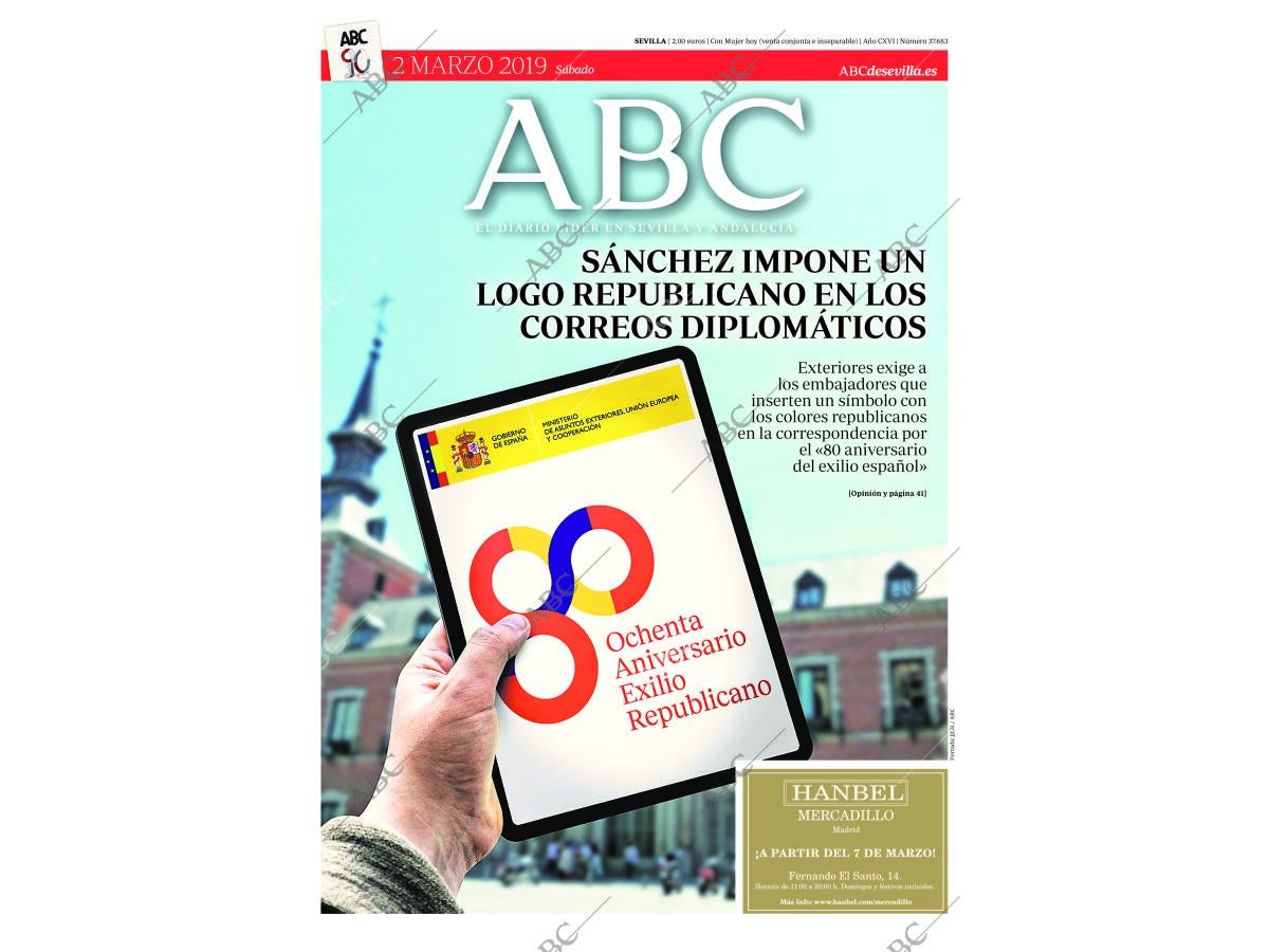 Periódico ABC SEVILLA 02-03-2019,portada - Archivo ABC