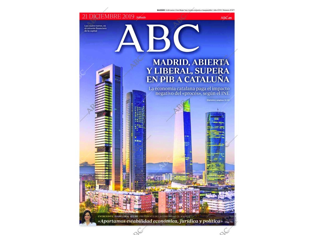 Periódico ABC MADRID 21-12-2019,portada - Archivo ABC