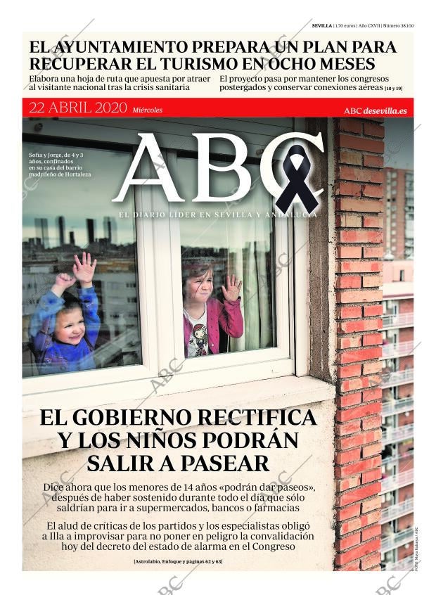 Periódico ABC SEVILLA 22-04-2020,portada - Archivo ABC