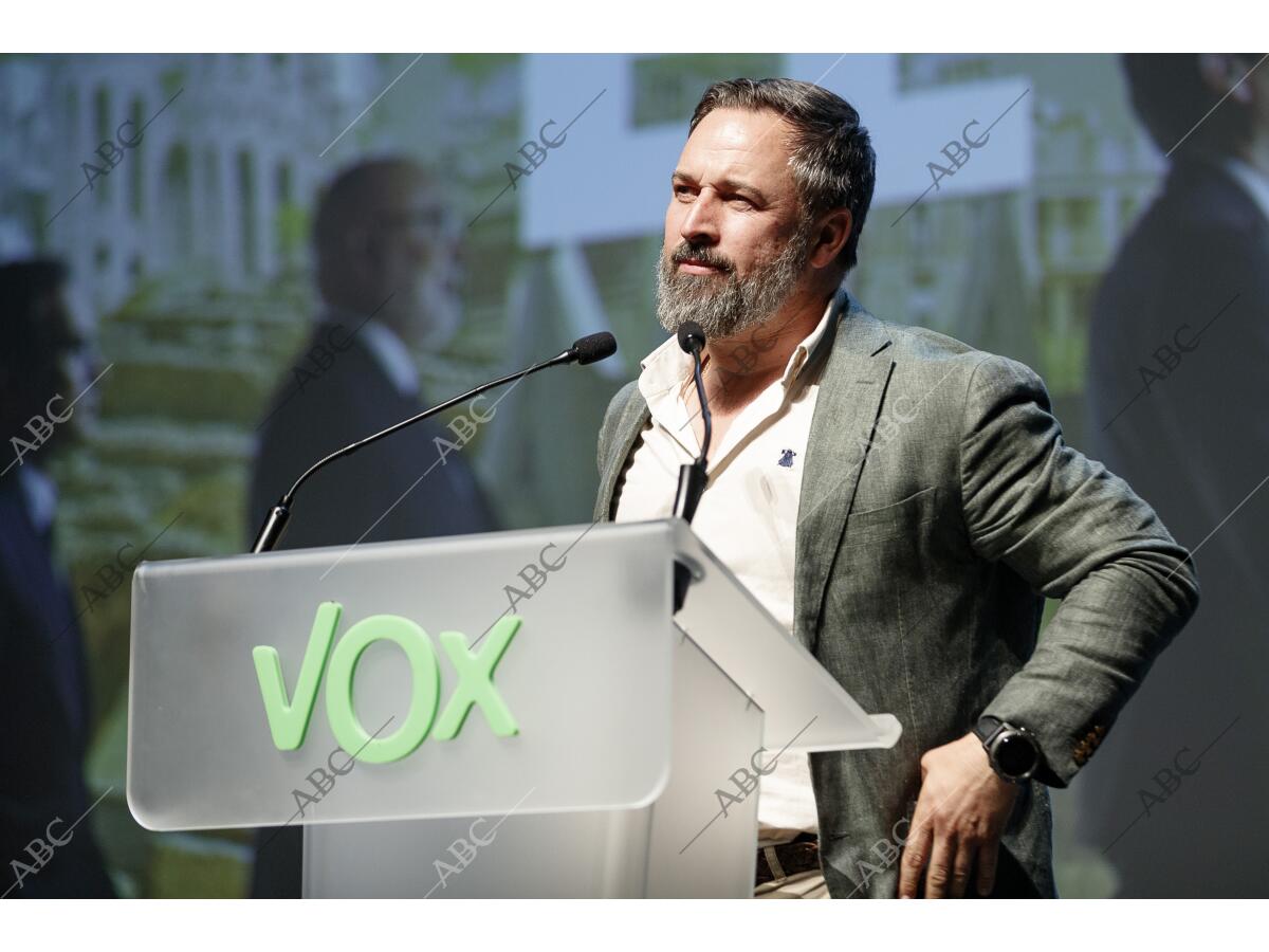 Santiago Abascal, presidente de Vox, durante un acto de Vox - Archivo ABC