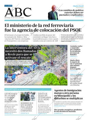 Periódico ABC MADRID 25-01-2026,portada - Archivo ABC