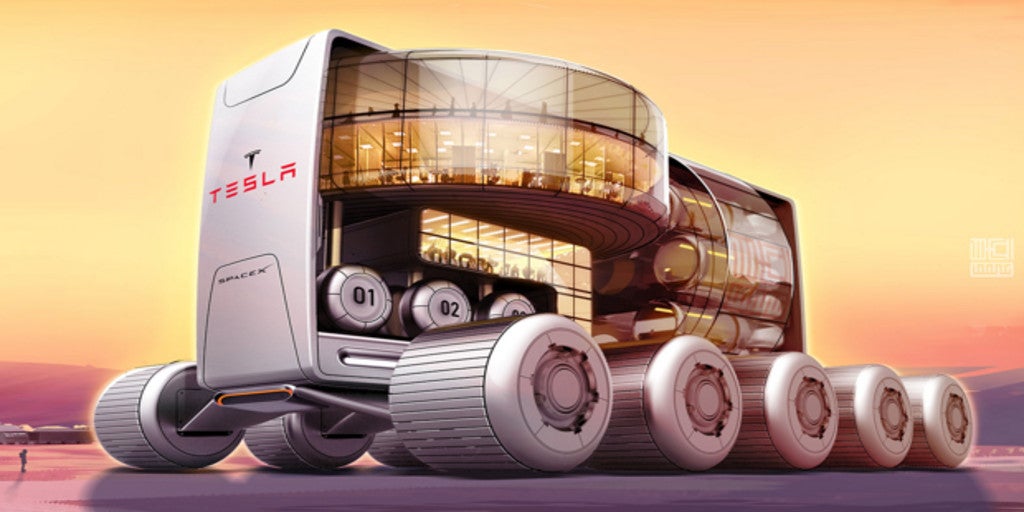 El hotel móvil de lujo Tesla con el que descubrir Marte
